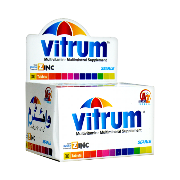 VITRUM TAB MULTI VITAMIN - Pack Size X 30 - Khalid Pharmacy | Online ...