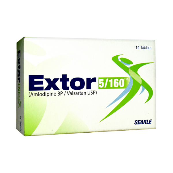 EXTOR 5/160MG TAB - Pack Size X 14 - Khalid Pharmacy | Online Pharmacy ...