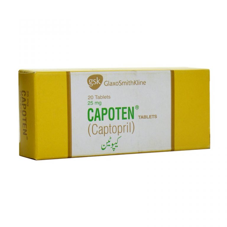 CAPOTEN 25MG TAB - Pack Size X 20 - Khalid Pharmacy | Online Pharmacy ...