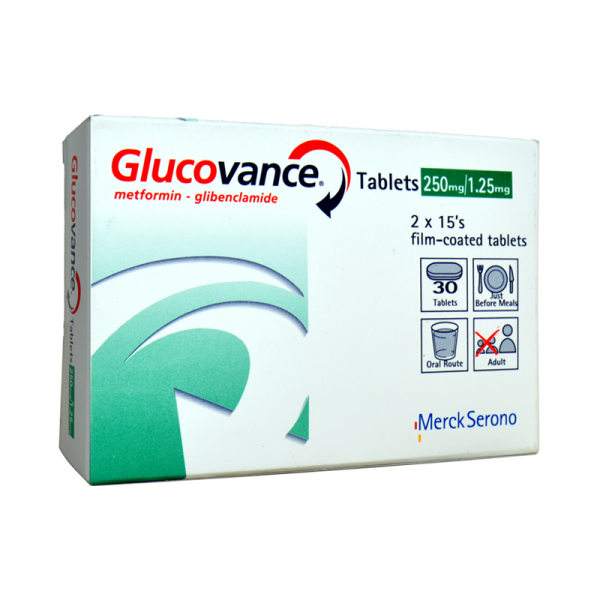 GLUCOVANCE 1.25MG TAB - Pack Size X 30 - Khalid Pharmacy | Online ...