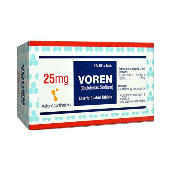 VOREN 25MG TAB - Pack Size X 100 - Khalid Pharmacy | Online Pharmacy in ...