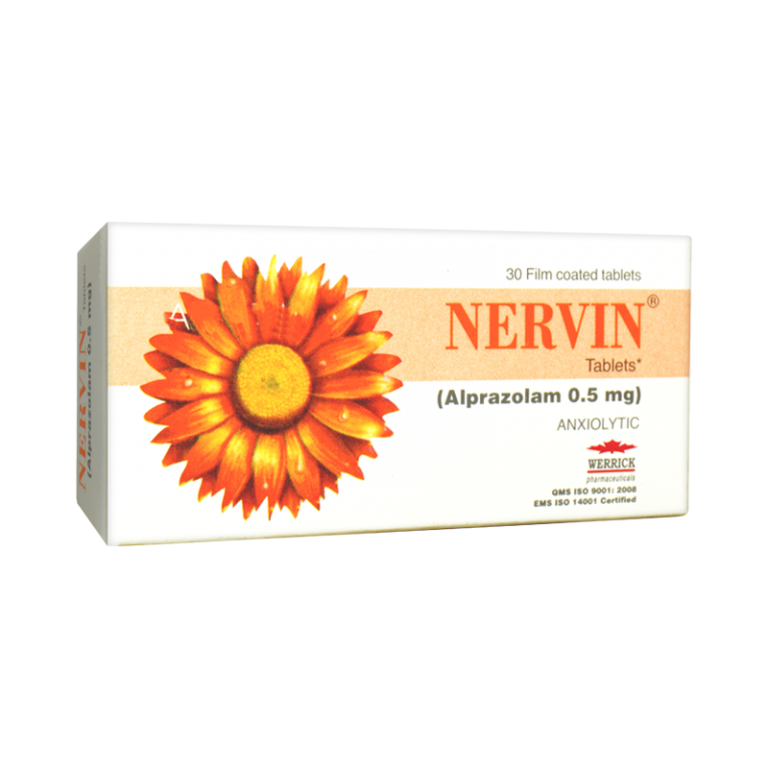 NERVIN 0.5MG TAB - Pack Size X 30 - Khalid Pharmacy | Online Pharmacy ...