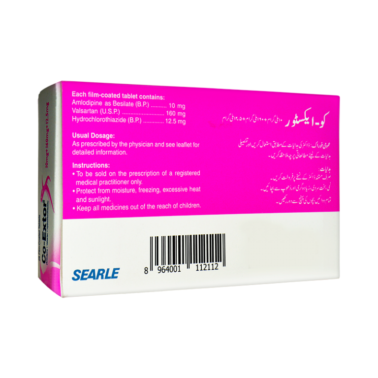 CO EXTOR 10+160+12.5 MG - Pack Size X 28 - Khalid Pharmacy | Online ...