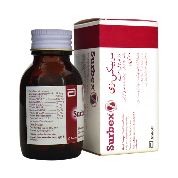 SURBEX Z TAB 1X30 - Pack Size X 1 - Khalid Pharmacy | Online Pharmacy ...