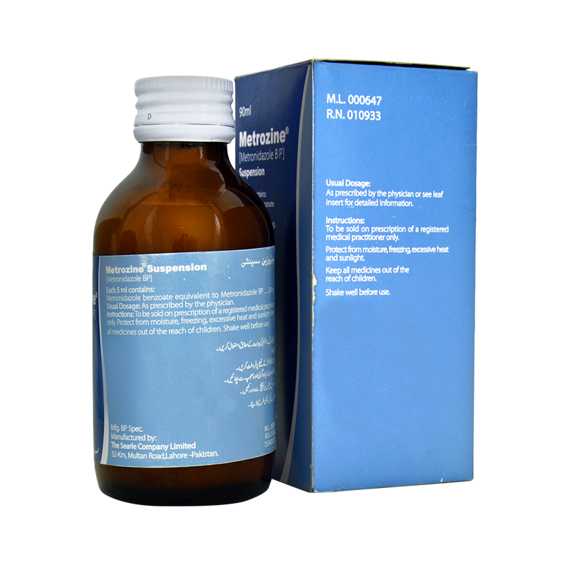 METROZINE 90ML SUSP - Pack Size X 1 - Khalid Pharmacy | Online Pharmacy ...