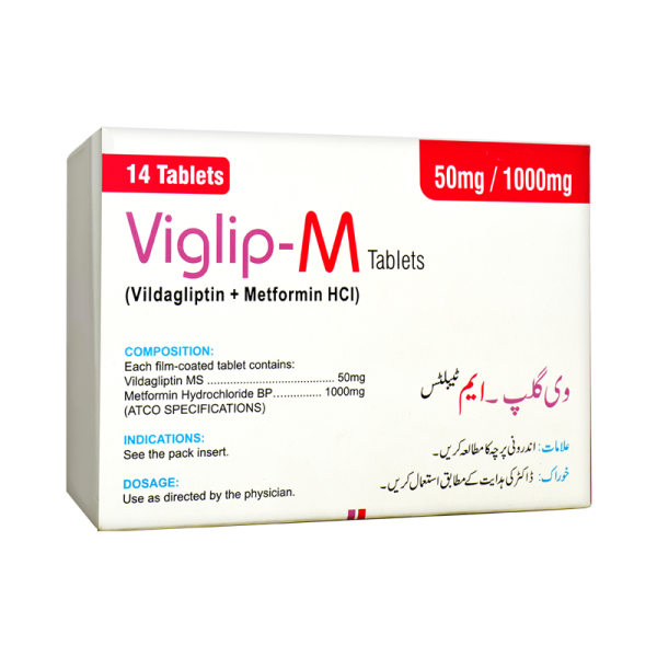 VIGLIP M 50MG/1000MG TAB - Pack Size X 14 - Khalid Pharmacy | Online ...