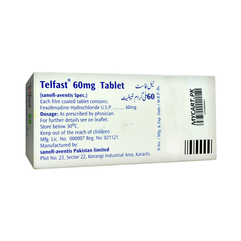 TELFAST 60MG TAB - Pack Size X 10 - Khalid Pharmacy | Online Pharmacy ...