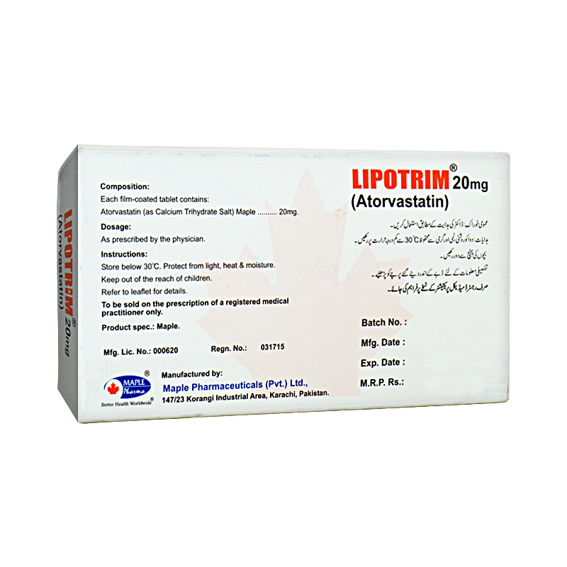 LIPOTRIM 20MG TAB - Pack Size X 10 - Khalid Pharmacy | Online Pharmacy ...