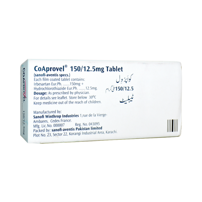 CO APROVEL 150/12.5 MGTAB - Pack Size X 28 - Khalid Pharmacy | Online ...