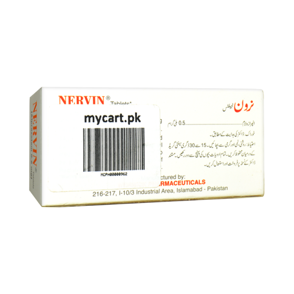 NERVIN 0.5MG TAB - Pack Size X 30 - Khalid Pharmacy | Online Pharmacy ...